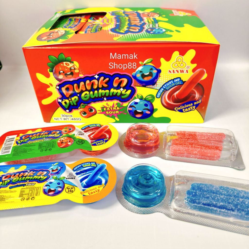 Dunk n Dip Gummy / Extra Sour / Chewy Stick And Sour Gel (HALAL ...