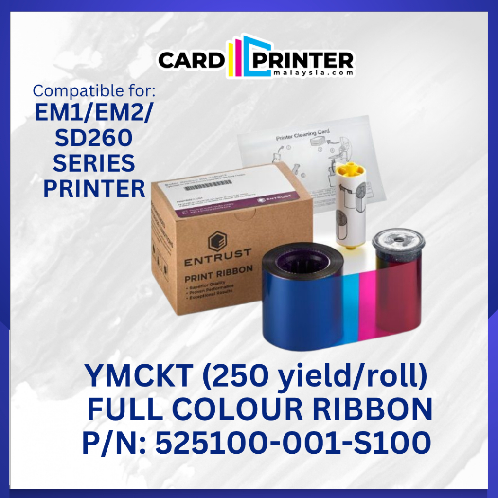 Entrust Datacard Sigma SD260 EM1 EM2 DS1 DS2 YMCKT Color Cartridge ID ...