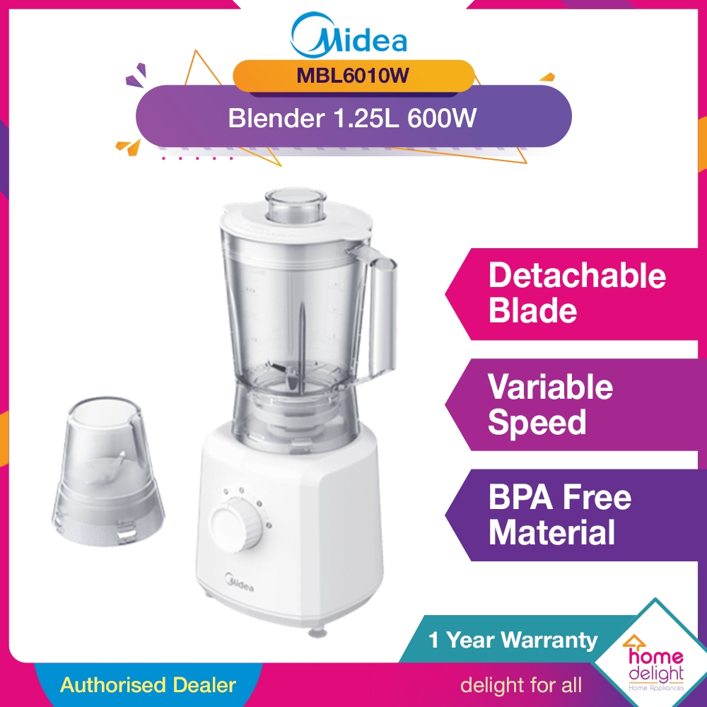 Midea Blender 1.25L 600W MBL6012K / MBL6010W | Shopee Malaysia