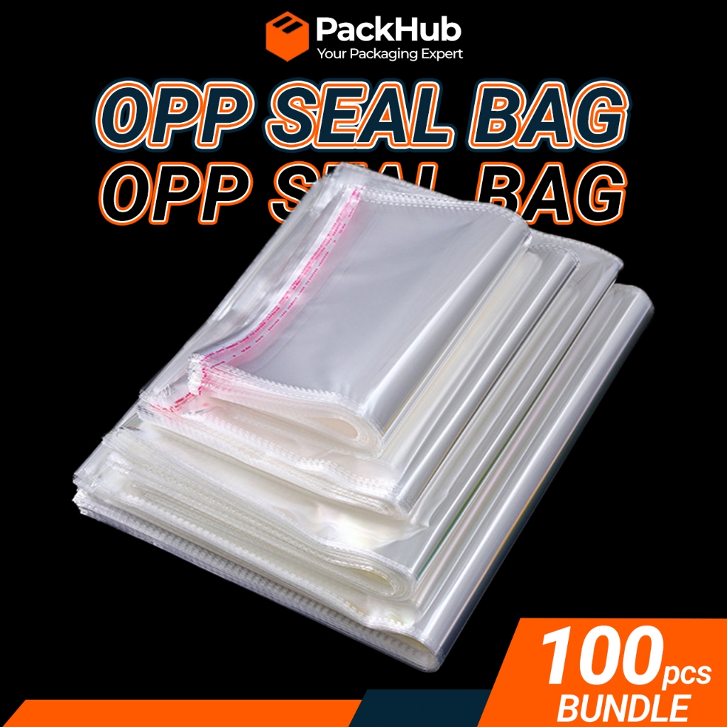100PCS OPP Plastic Bag Plastik Tudung Transparent Plastik Beg Plastik ...