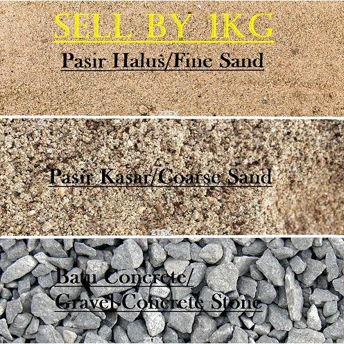 1KG Simen / Pasir Halus / Pasir Kasar / 3/4" Batu Konkrit / Cement ...