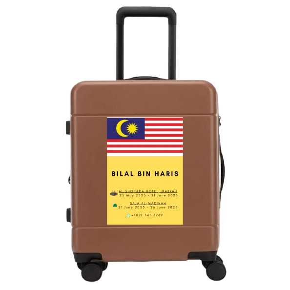Custom Sticker Luggage Umrah / Haji Label Bagasi Bendera Malaysia ...