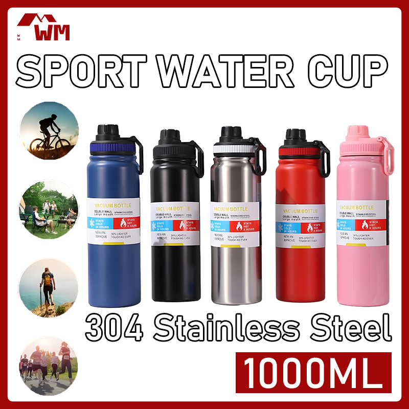 1000ml/800ml Water Bottle Tumbler Botol Air Stainless Steel Vacuum ...