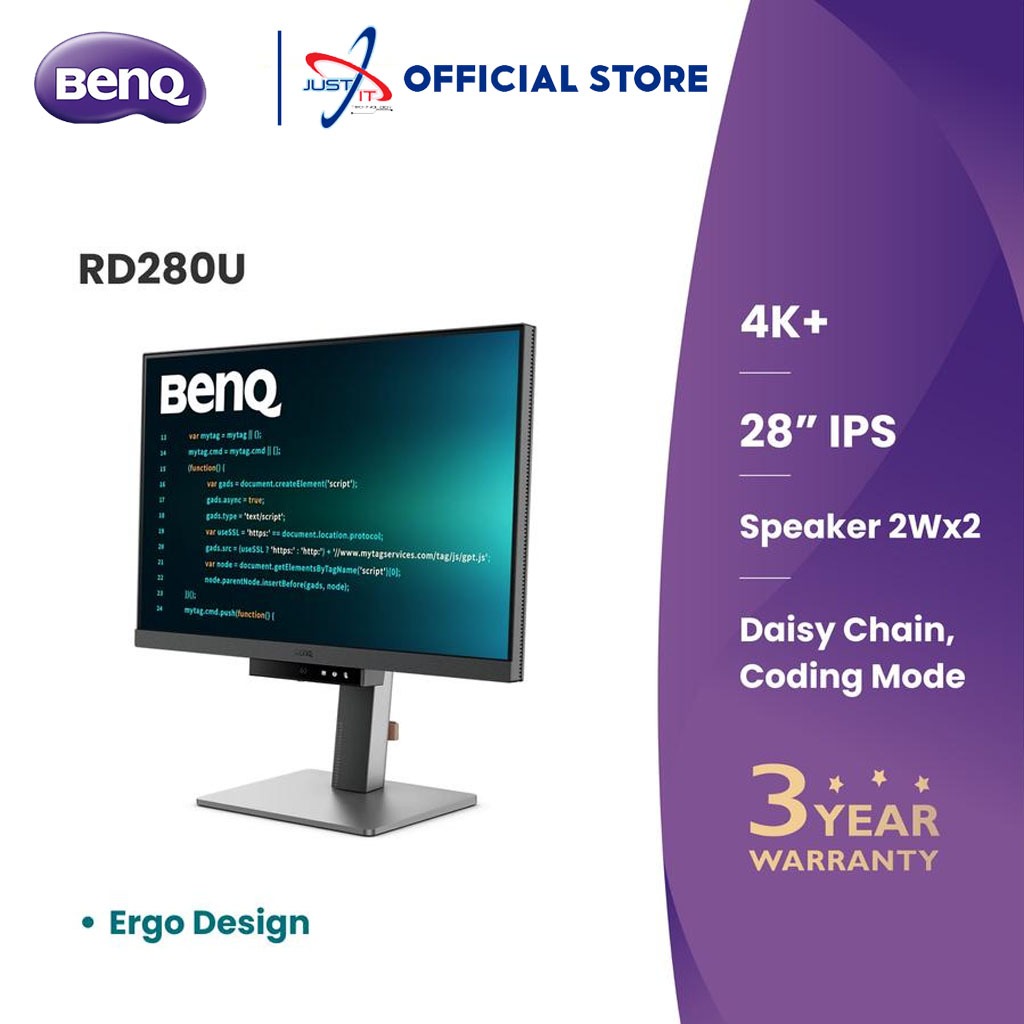 BENQ RD280U 28" PROGRAMMING MONITOR WITH BUILT-IN SPEAKER ( 28" IPS 4K ...