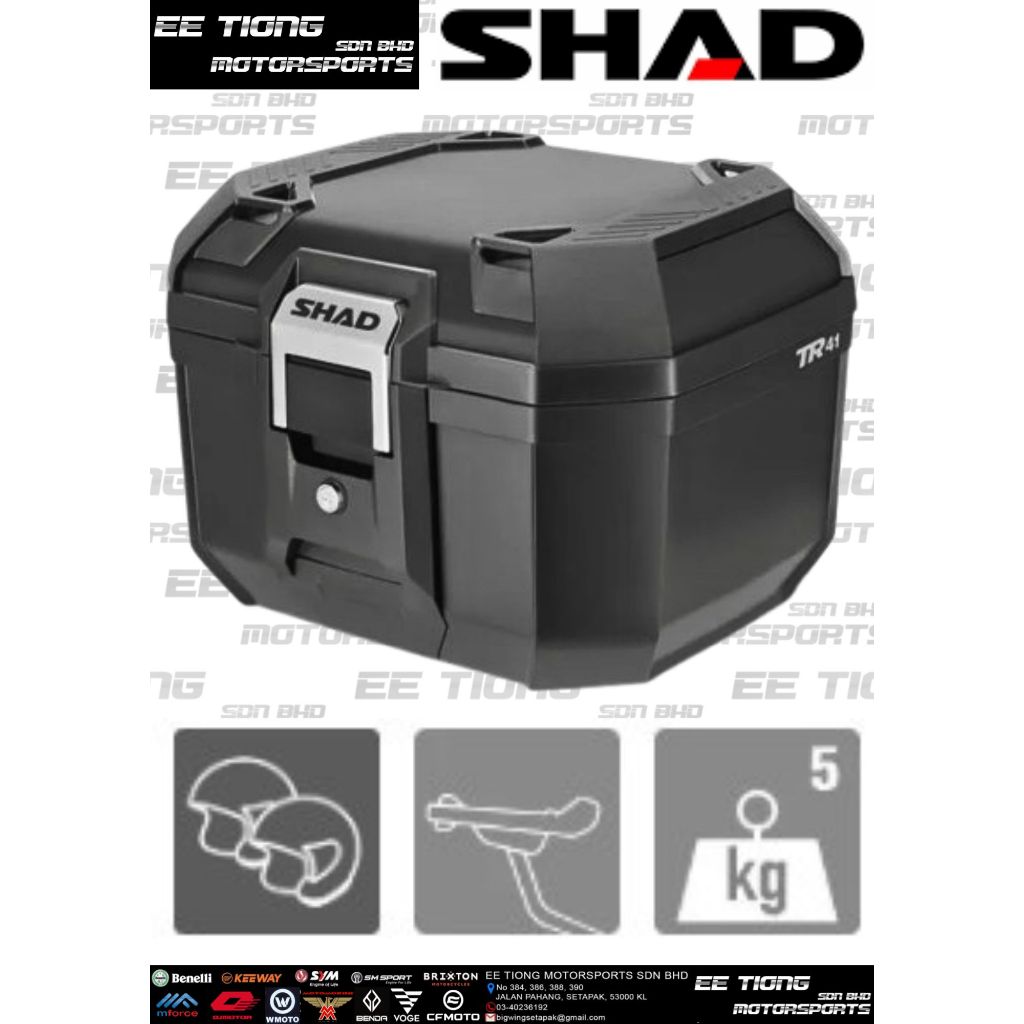 SHAD TR41 TOP BOX ABS WITH PLATE ( BLACK ) *D0TR41100 NEW LATEST MODEL ...
