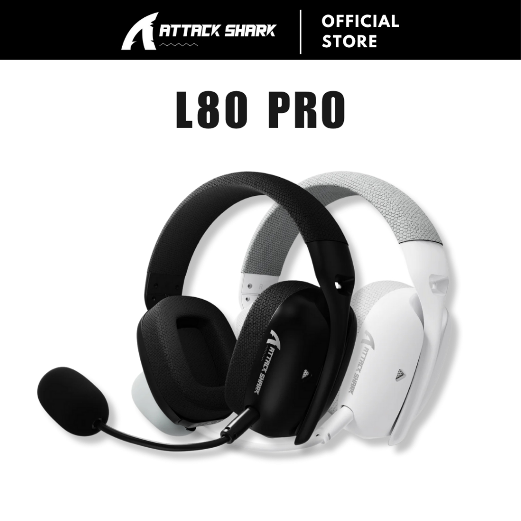 ATTACK SHARK L80 Pro Wireless Gaming Headset 3 Modes Connection 40mm ...