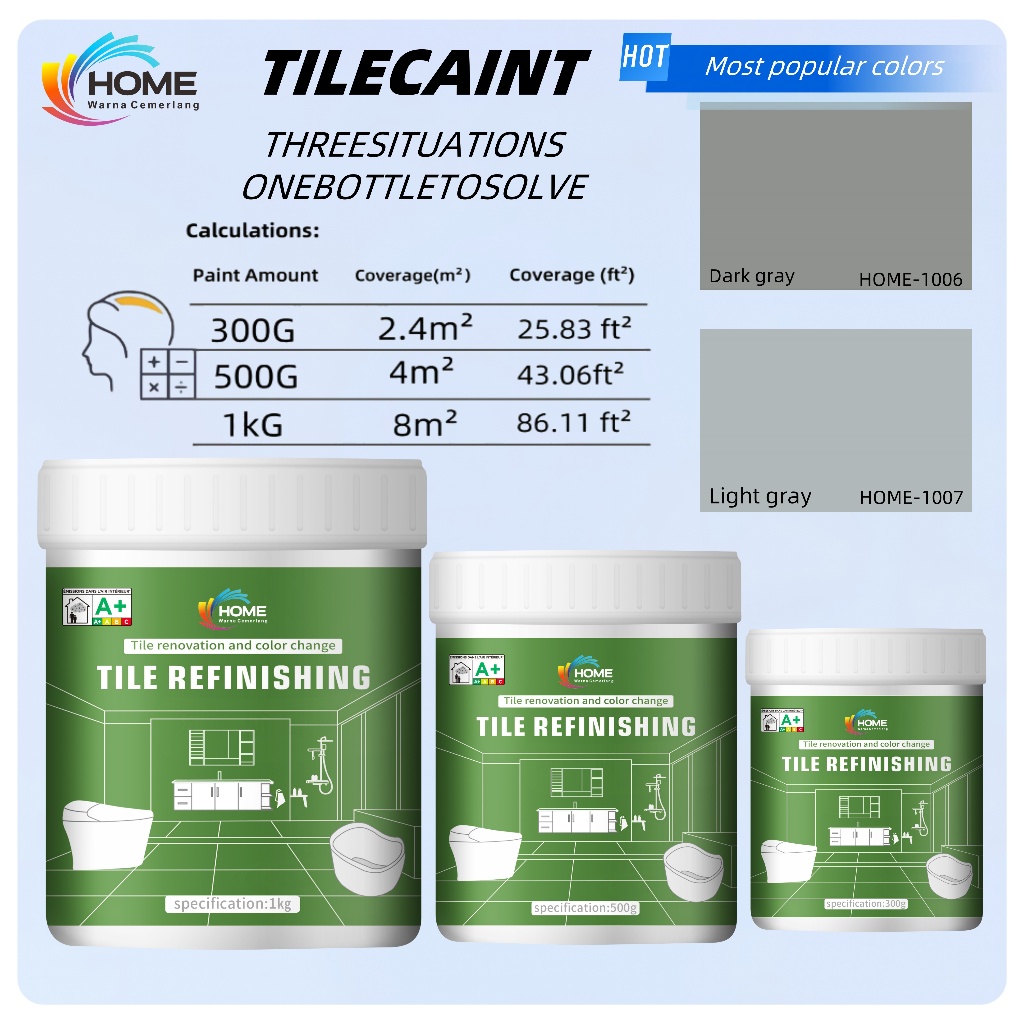 Gray tile paint renovation repair paintepoxy floor paint / cat lantai ...