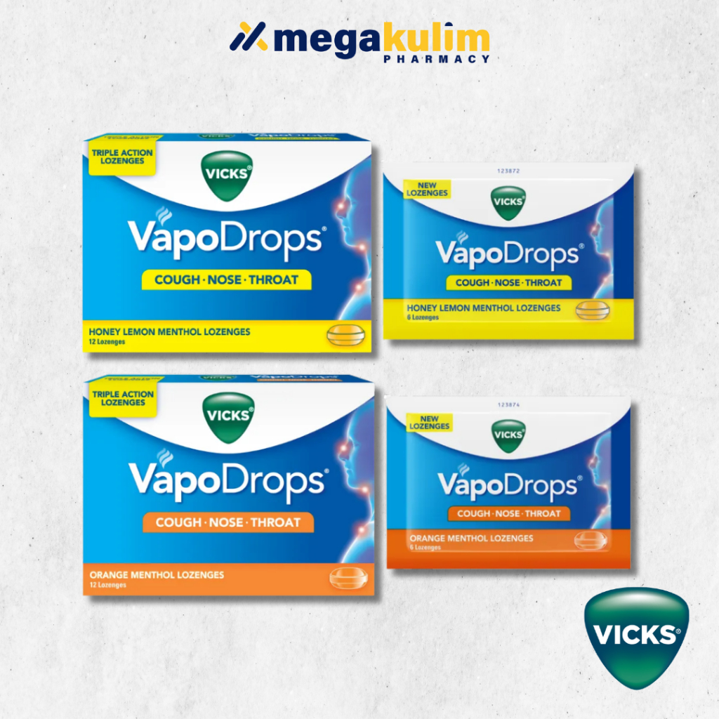 Vicks VapoDrops Lozenges 12's / 6's (Orange/Honey Lemon) | Shopee Malaysia