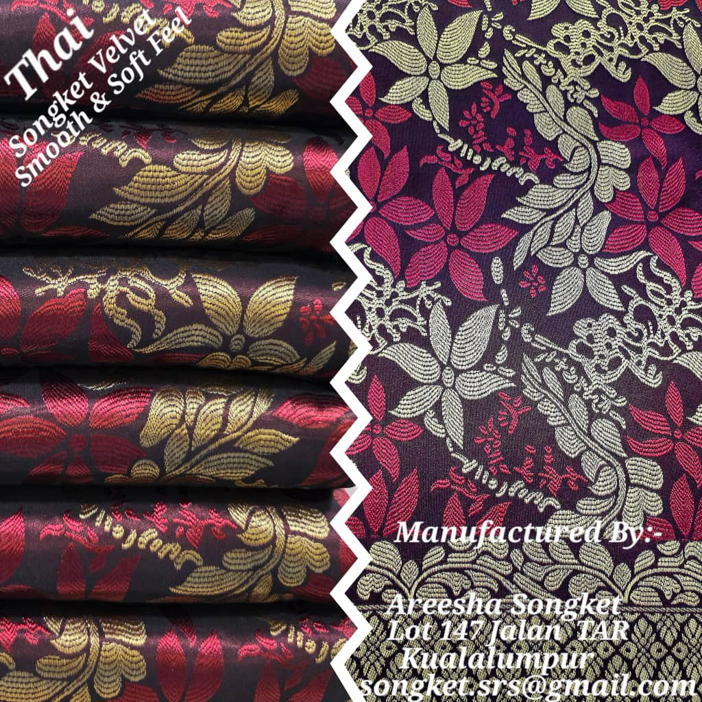 Songket, Kain Pasang Songket Thai, Ironless Reversible Kain Songket ...