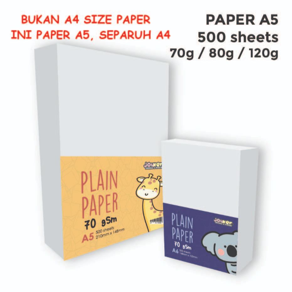 [BUKAN A4 PAPER] 500pcs A5 PAPER/ WHITE PAPER/ COPY PAPER/ KERTAS A5 / MULTIPURPOSE PAPER A5 ...