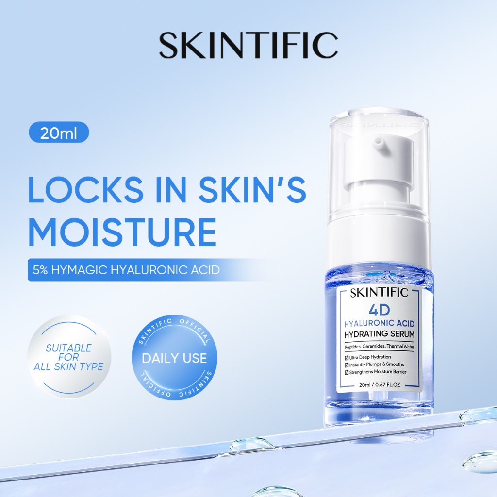 SKINTIFIC 4D Pure Hyaluronic Acid Hydrating Serum Muka Centella Essence ...
