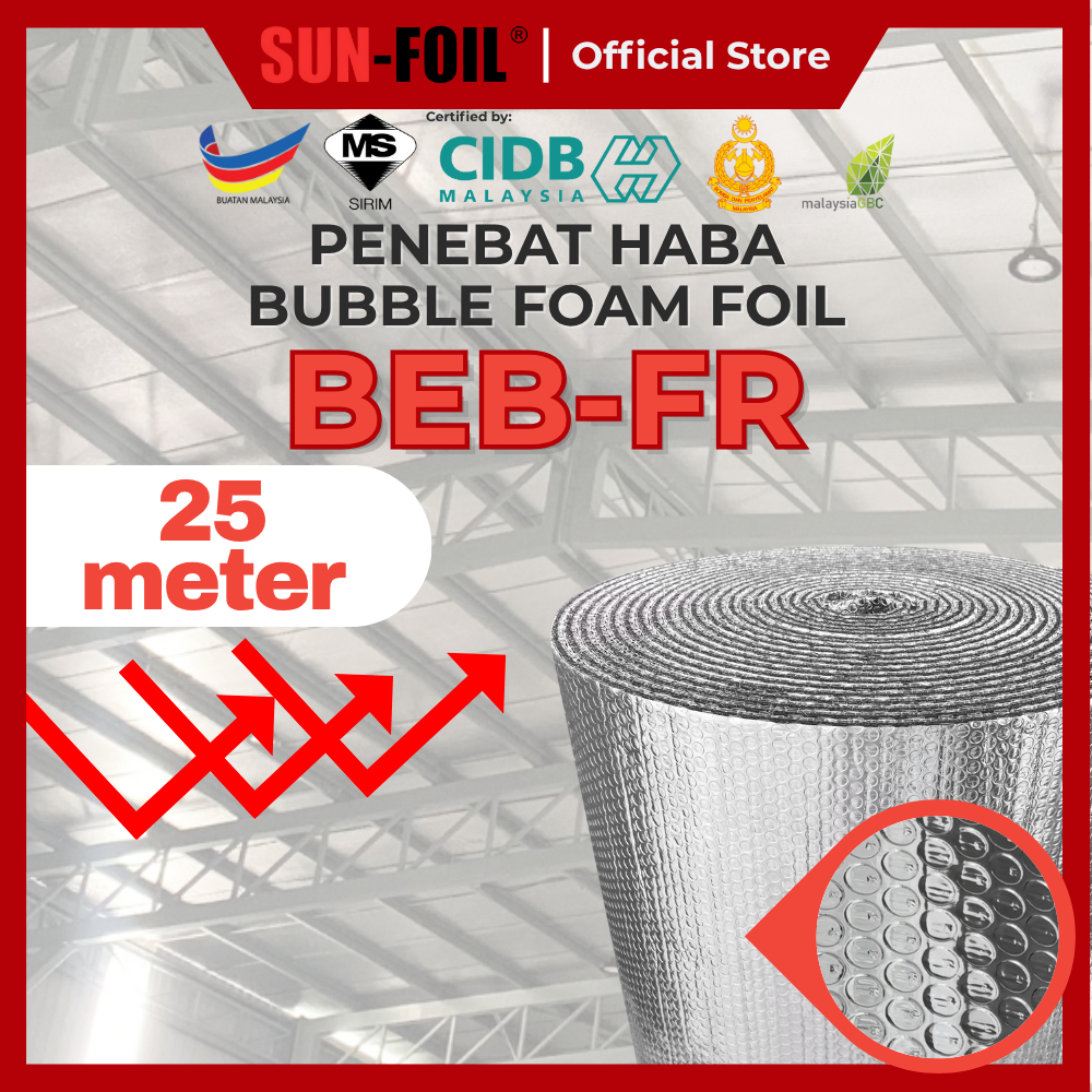 SUNFOIL BEB-FR [25m] Bubble Foam Foil Series Bubble Aluminium Foil ...
