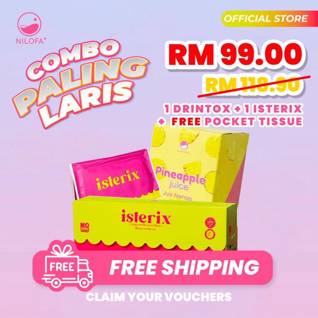 COMBO DRINTOX JUS NENAS & ISTERIX JUS APRIKOT NILOFAPLUS HQ | Shopee ...