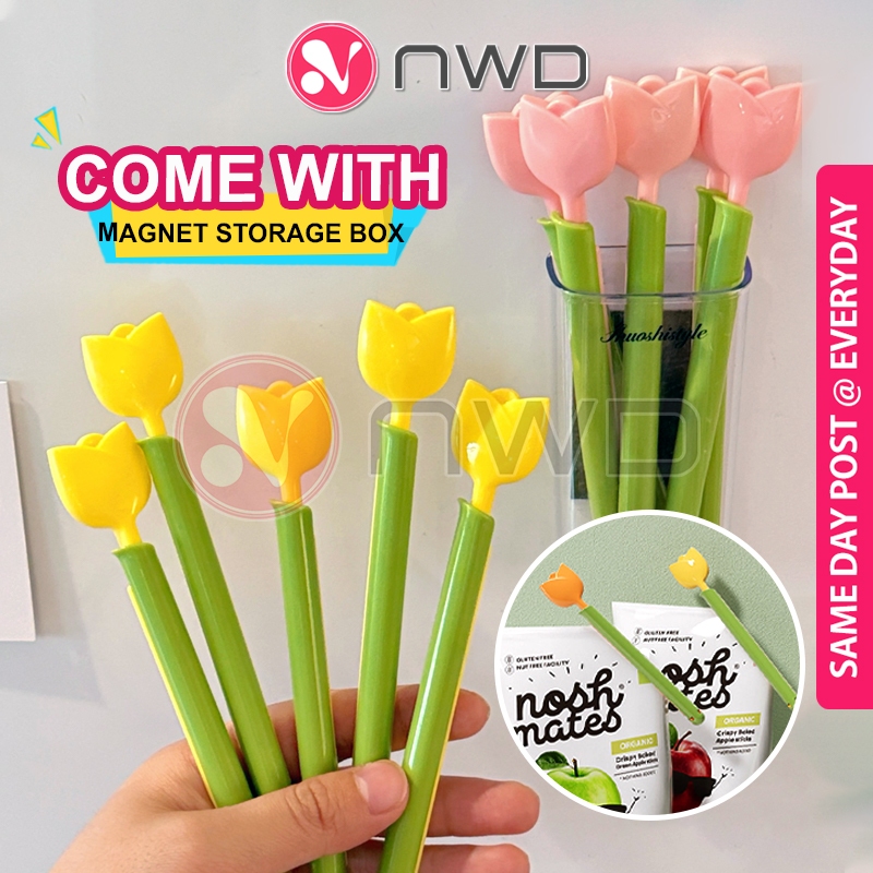 𝗟𝗜𝗩𝗘𝗟𝗬 𝗦𝗛𝗔𝗣𝗘 》 5pcs Korean Tulip Bag Clips Kitchen Food Sealing Clamp ...