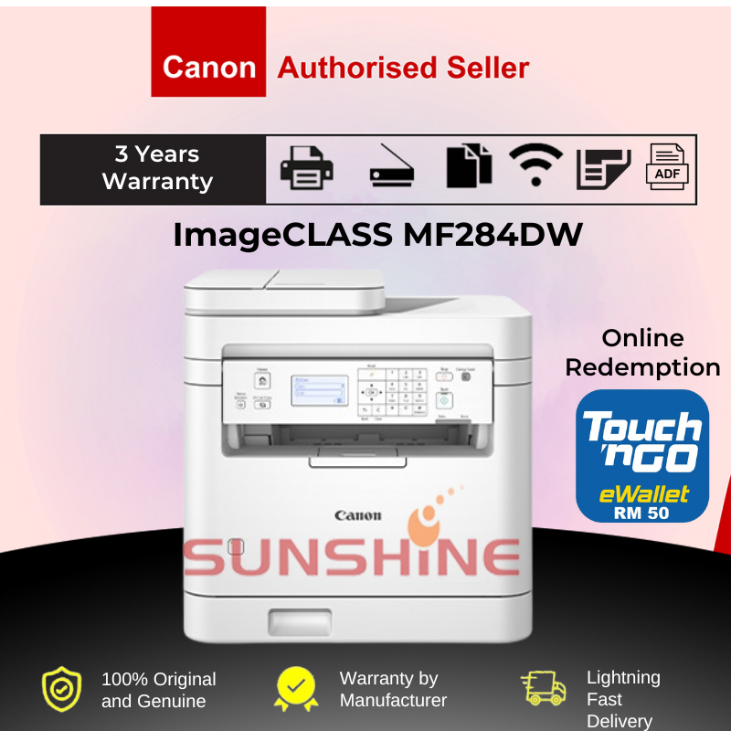 Canon imageCLASS MF284DW Monochrome Printer with Duplex Print, Scan, Copy, ADF, Wireless and ...