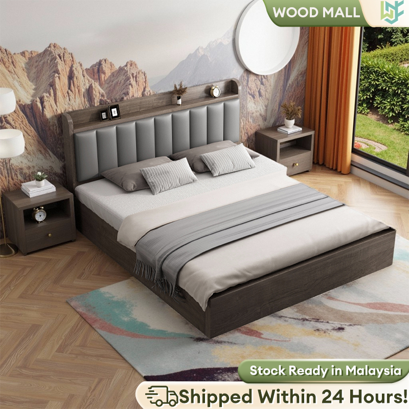 【𝟐-𝟒 𝐝𝐚𝐲𝐬 𝐝𝐞𝐥𝐢𝐯𝐞𝐫𝐲】Queen Solid Wood Bed Frame With Drawer Single/King ...