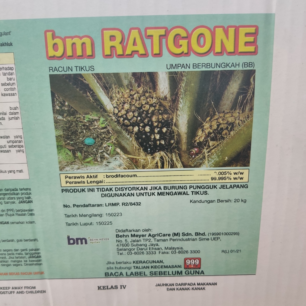 BM RATGONE 1kg Sawit koko sawah padi rodenticide racun tikus mouse rat ...