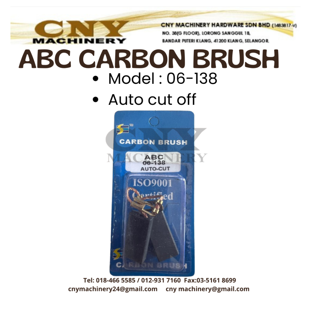 ABC CARBON BRUSH 06-138 AUTO CUT FOR GSH 388, GSH 388X, GSH 500, GSH 5 ...