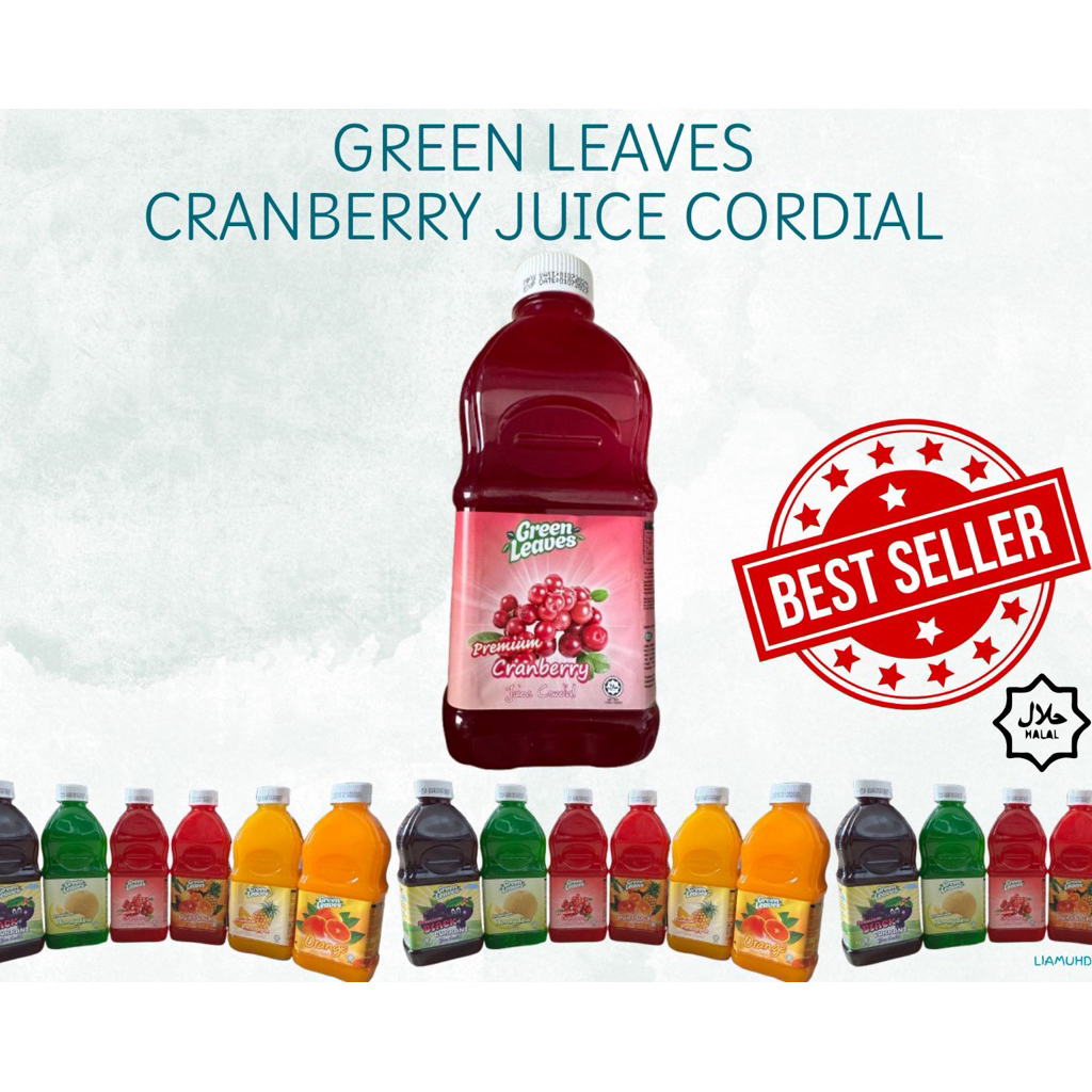 Green Leaves Cranberry Juice Cordial 1L | Shopee Malaysia
