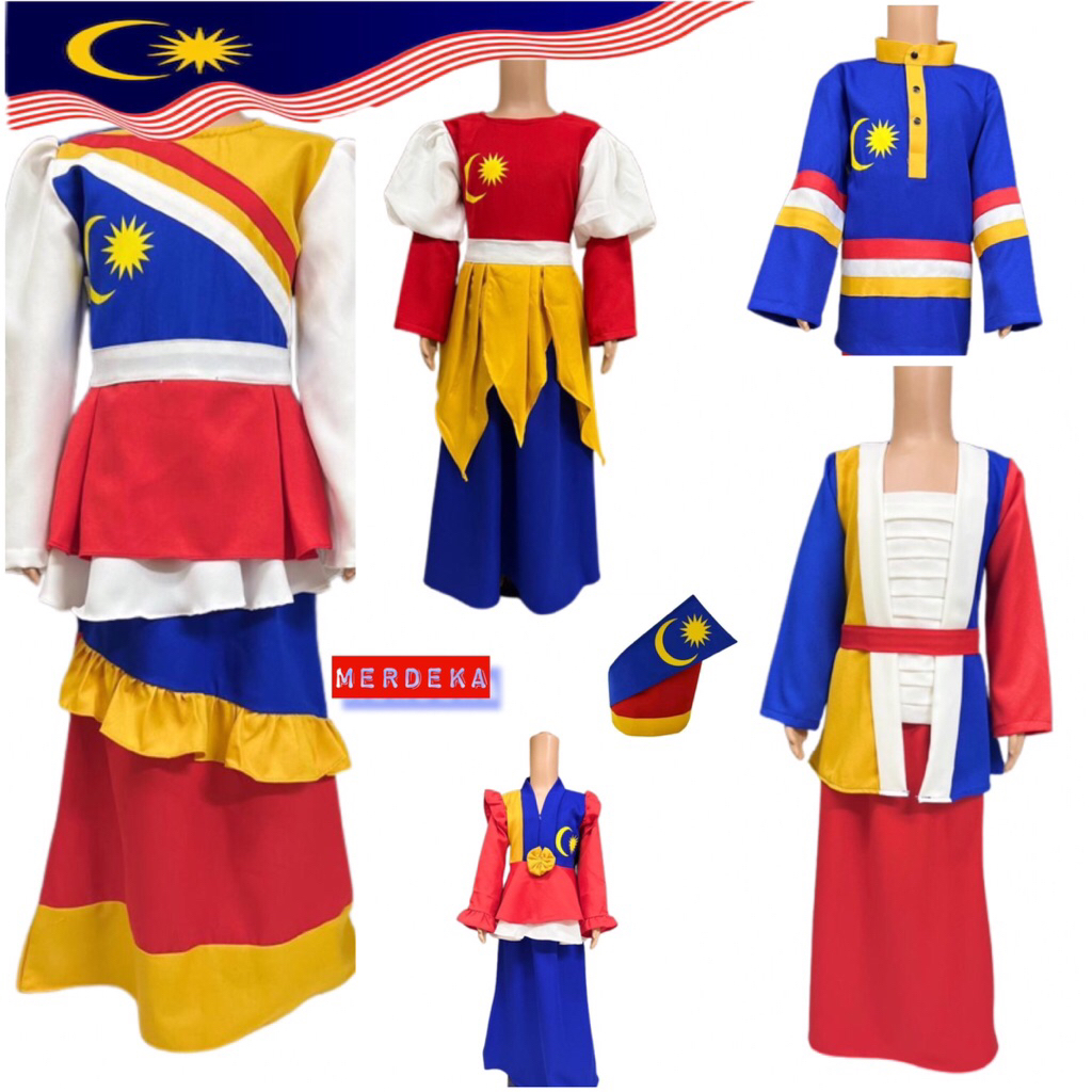 Baju Merdeka Perempuan Lelaki Peplum Puteri Gemilang Design 2025 dengan ...