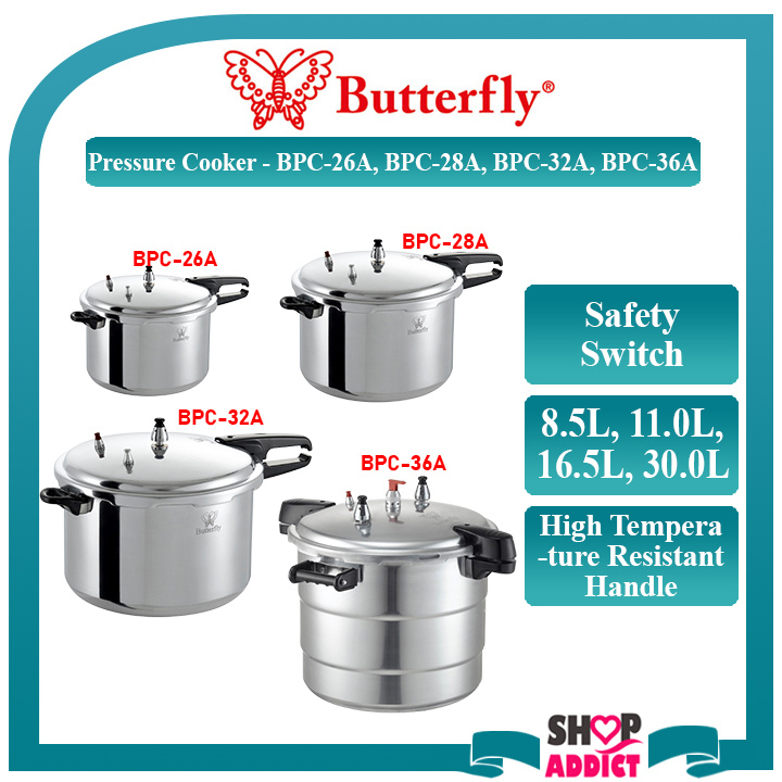 Butterfly Pressure Cooker BPC-26A 8.5L | BPC-28A 11L | BPC-32A 16.5L ...