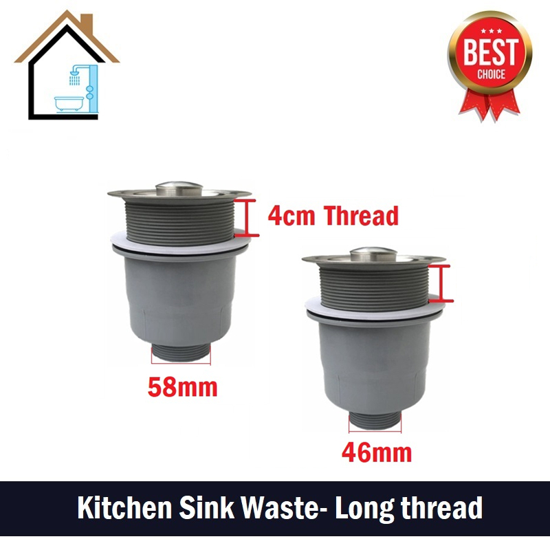 [Model: 1607/1608] Longer Thread 110mm Laundry Sink Waste Granite Sink ...
