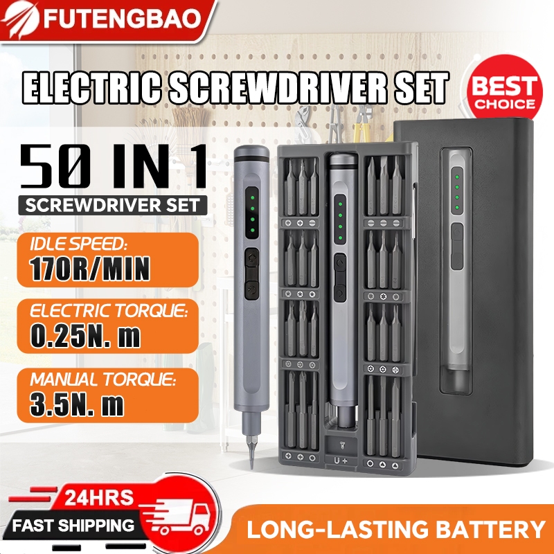50 In 1High Precise Electric Screwdriver Set Multifunctional Cordless ...
