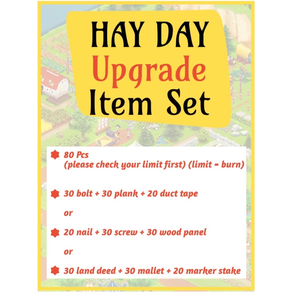 HAY DAY - Upgrade Item Set (PC GAMES EDITION) | Shopee Malaysia