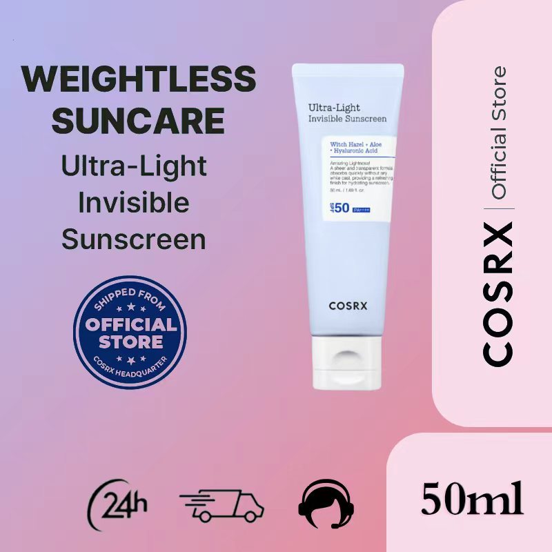 COSRX Ultra Light Invisible Hydration Sunscreen SPF 50 PA++++ 【50ml】 Pelindung UV Ringan ...