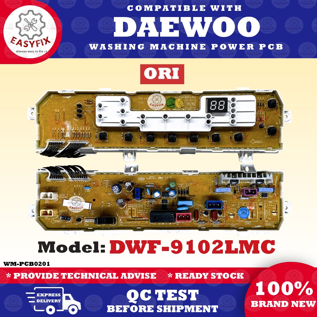 DWF-9102LMC COMPATIBLE WITH DAEWOO WASHING MACHINE PCB BOARD DWF9102LMC DWF-9102 DWF9102 ...