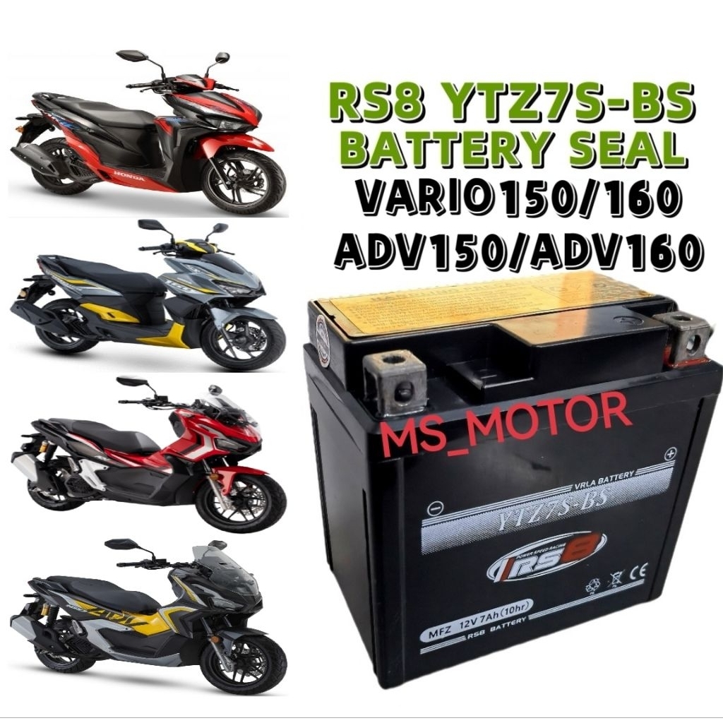 BATTERY RS8 SCP VARIO ADV 150 160 BATERI VRLA SEAL YTZ7S-BS VARIO150 ...