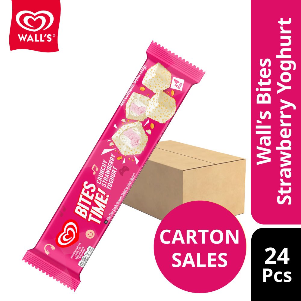 [CARTON SALES] Wall's Bites Strawberry Yoghurt Ice Creams (24pcs ...