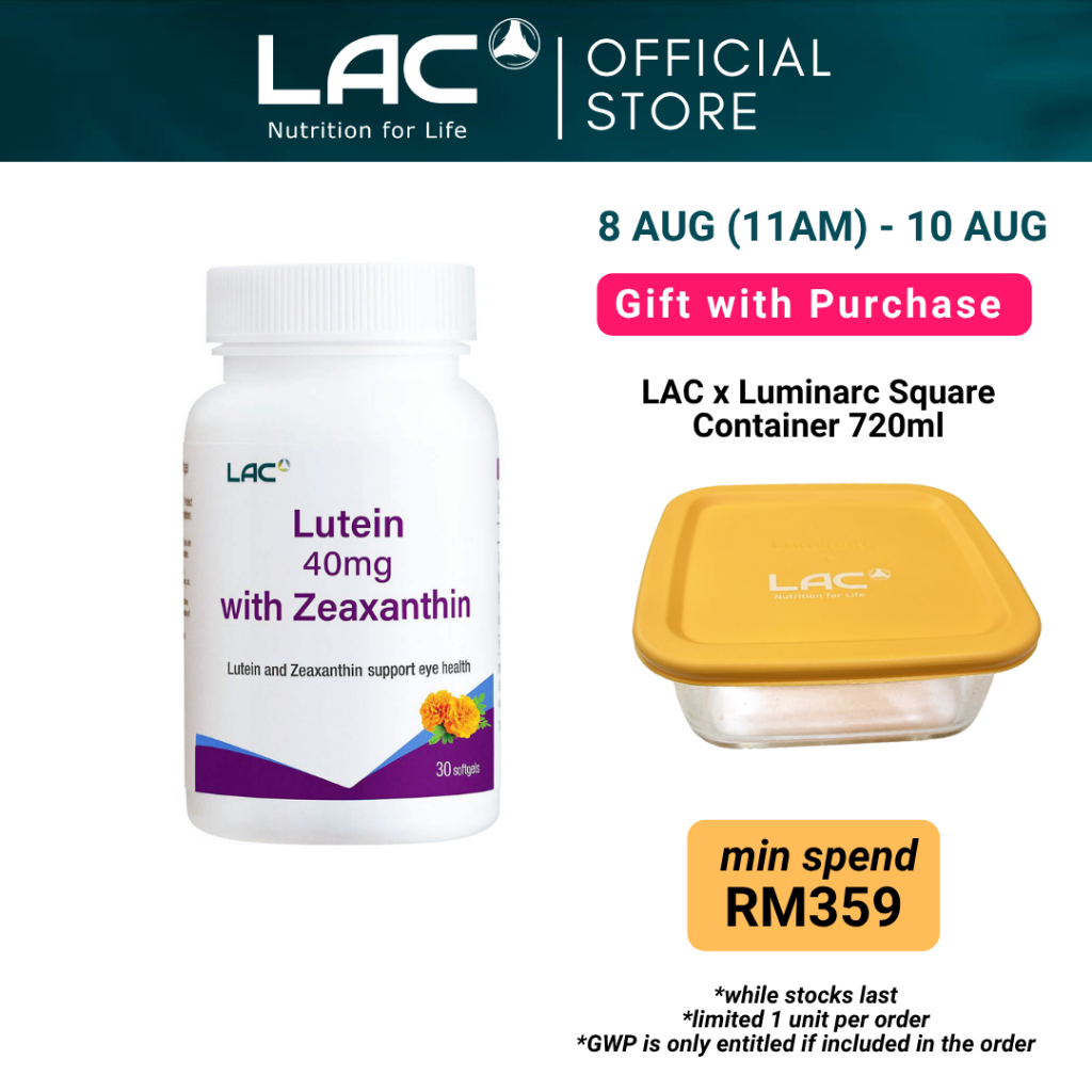 [Expiry Oct 2027] LAC Lutein 40mg With Zeaxanthin (30 Softgels ...