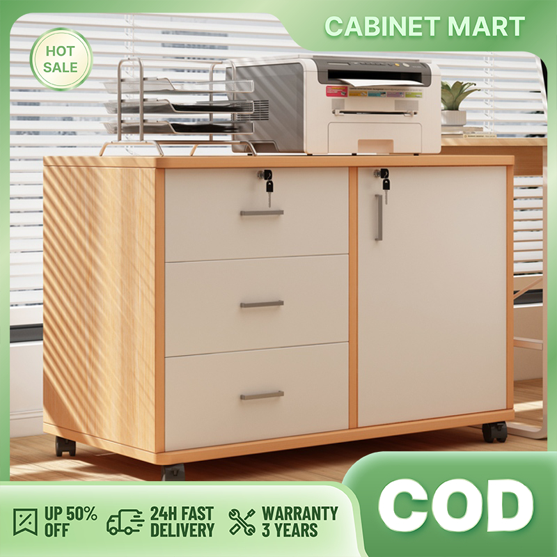 Kabinet Office File Cabinet Wooden Portable Filing Drawer Cabinets With ...