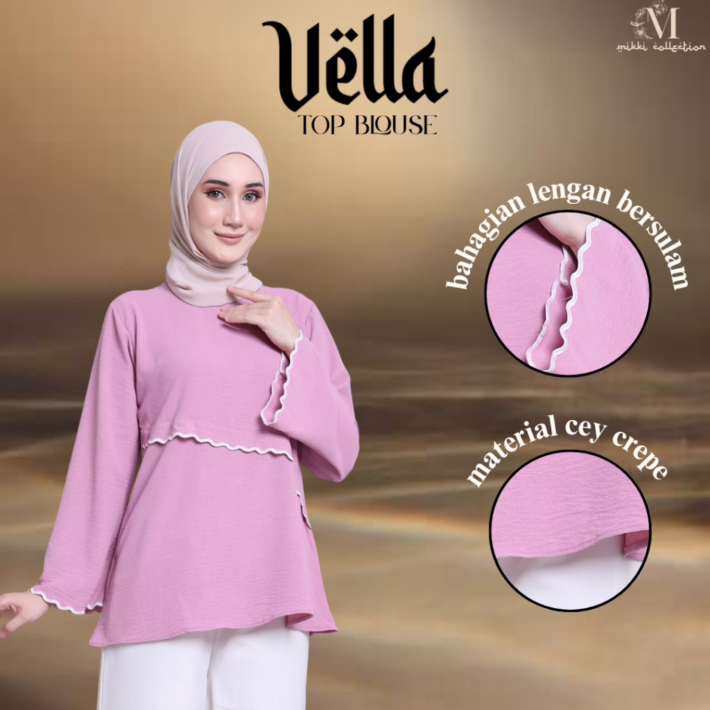 VELLA TOP BLOUSE SULAM PATI ΚΑΙΝ CEY PREMIUM QUALITY(ironless) | Shopee ...