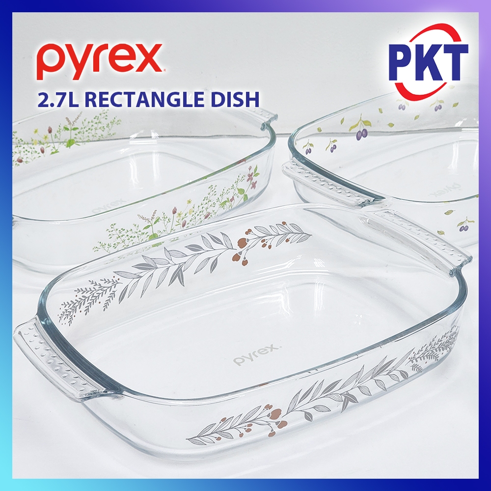 Pyrex Borosilicate Glass Bakeware 2.7L Rectangle Baking Dish – Oven ...