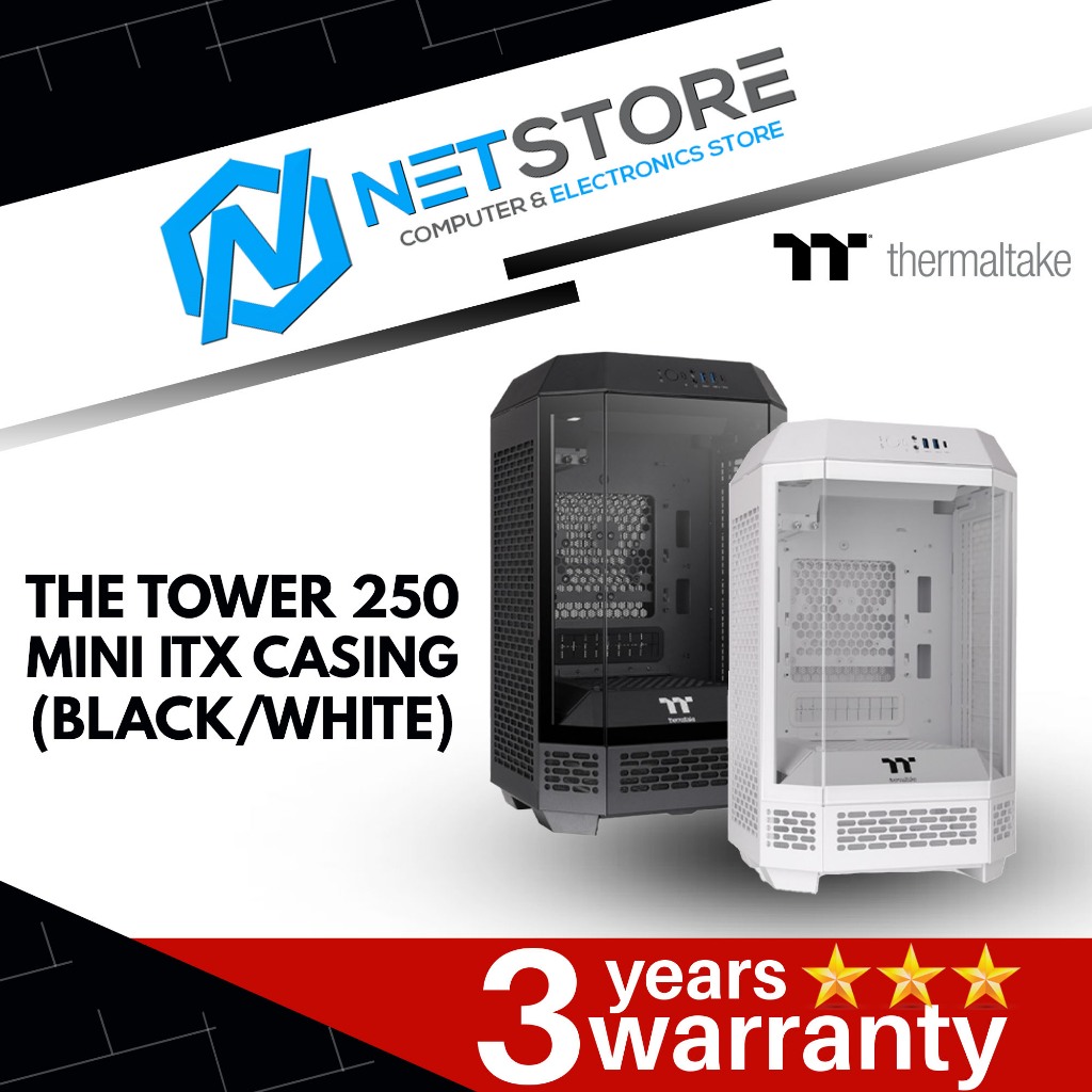 THERMALTAKE THE TOWER 250 MINI ITX CASING (BLACK/WHITE) | Shopee Malaysia