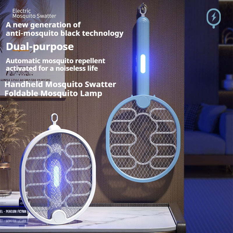 4-in-one Folding Mosquito Swatter Electric Insect Racket USB ...