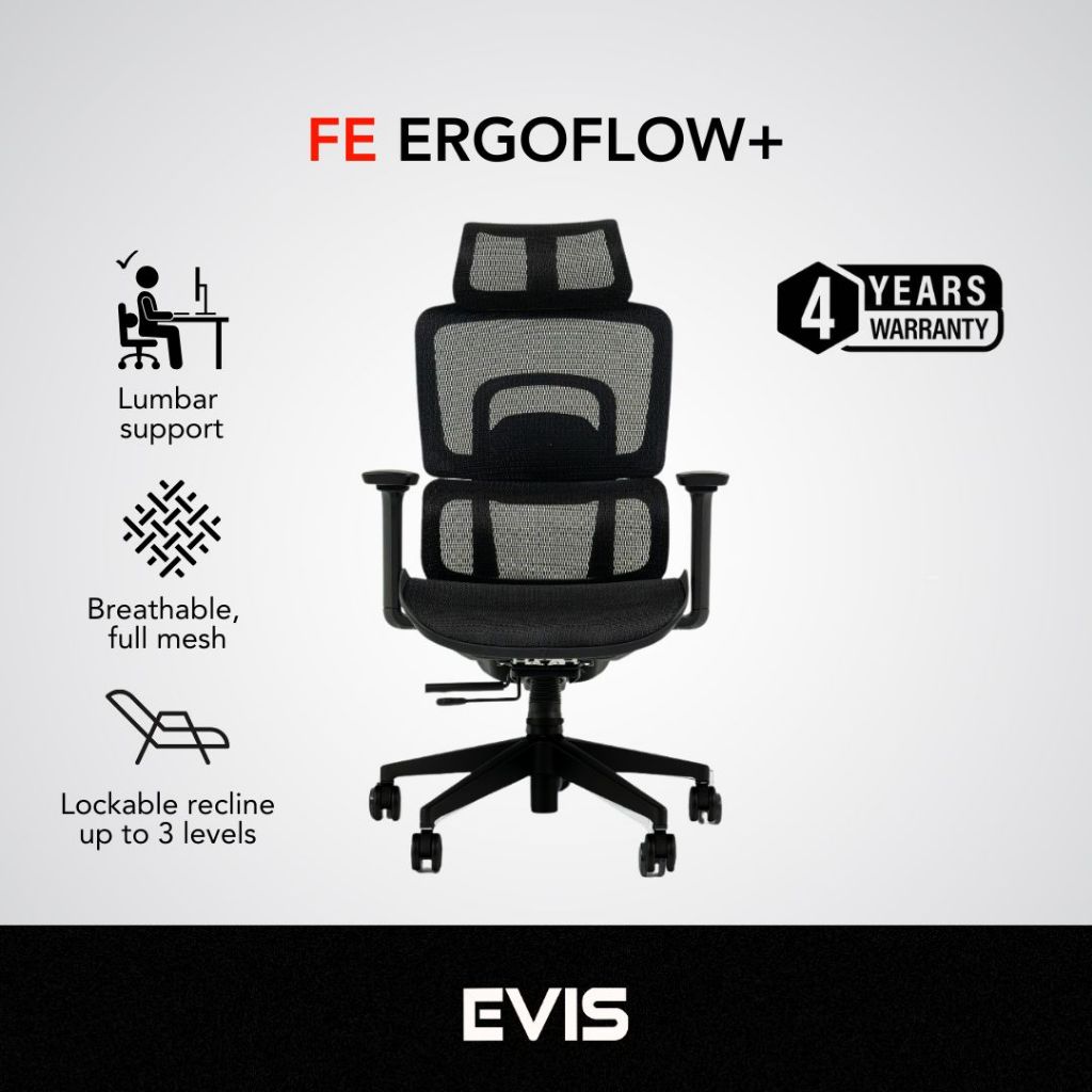 EVIS FE Series ErgoFlow+ Ergonomic Chair Breathable Mesh Material ...