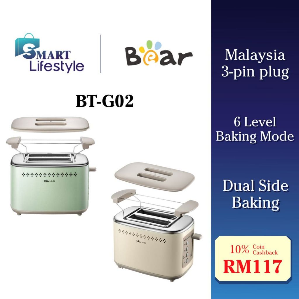 Bear BT-G02 2 Slices Bread Toaster | Shopee Malaysia