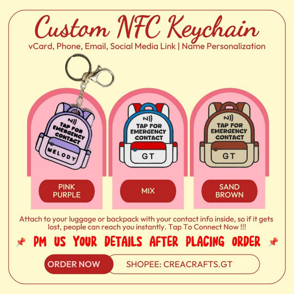 Custom NFC Smart Keychain – Bag & Luggage Tag | Kids Safety Tag | Smart ...