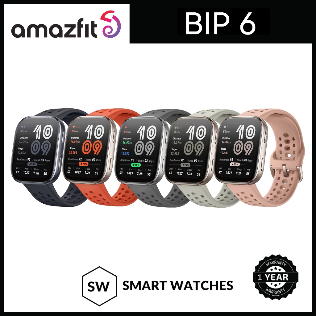 (NEW) Amazfit Bip 6 Smartwatch 46mm with Outdoor Offline Maps and ...