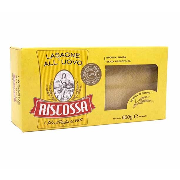 Riscossa Lasagna Sheets with Egg (Lasagne All'Uovo, Egg Pasta) 500gm ...
