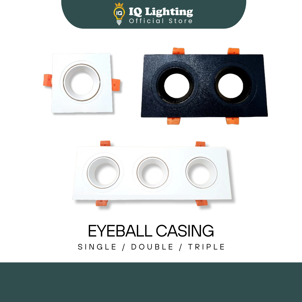 LED Eyeball Casing GU10 Bulb Replaceable Fitting Square Round Downlight ...