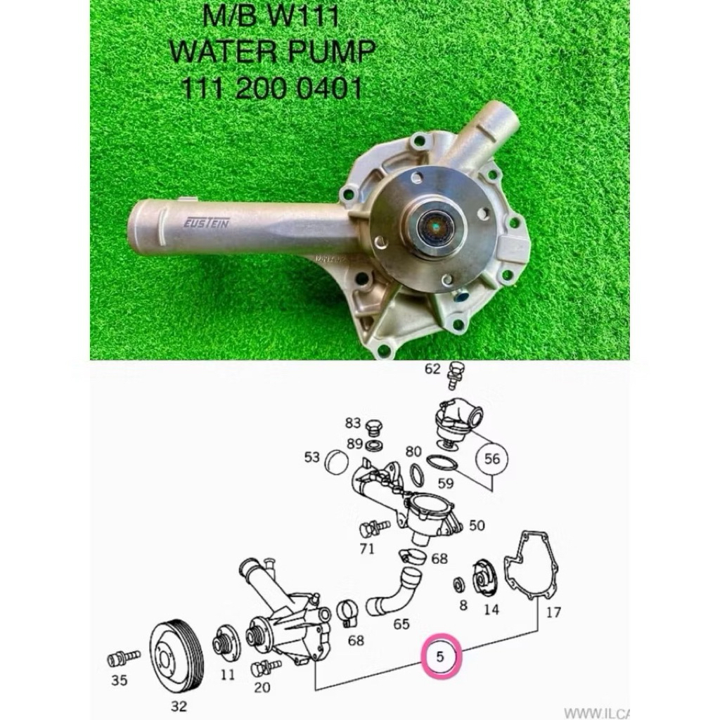 MERCEDES BENZ W202 W203 W210 W208 WATER PUMP M111 L4 E/G 2000CC ...