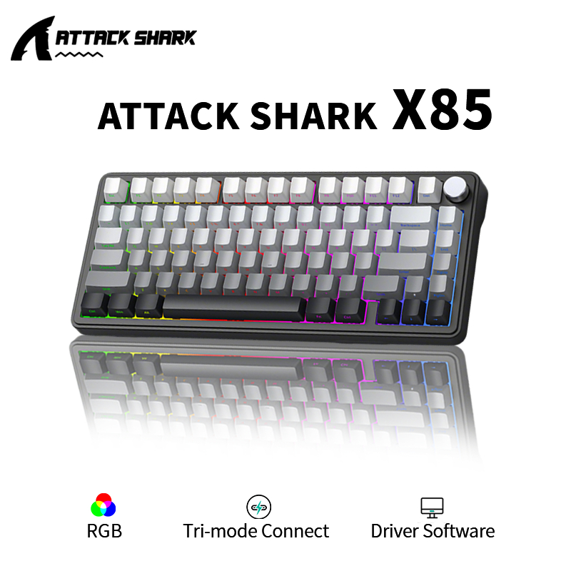 Attack Shark X85 wireless Mechanica keyboard 98Keys Gasket South-Facing ...