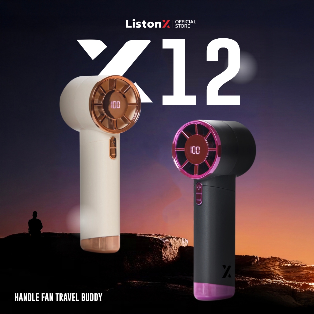 ListonX X12 High-Power Portable Fan | Portable Rechargeable Handheld ...