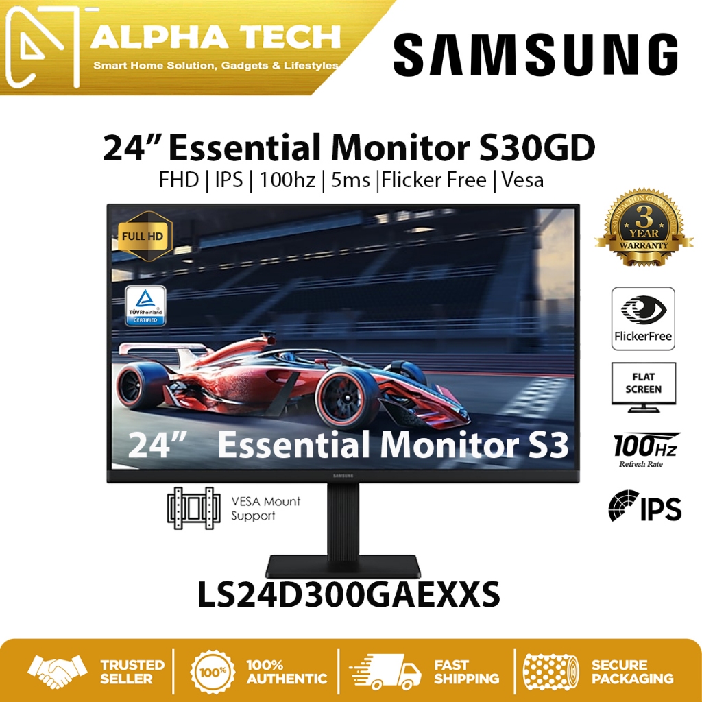 Samsung S30GD 24" & 27" S3 Essential Monitor - IPS FHD | 100Hz | 5ms | EyeCare | Vesa ...