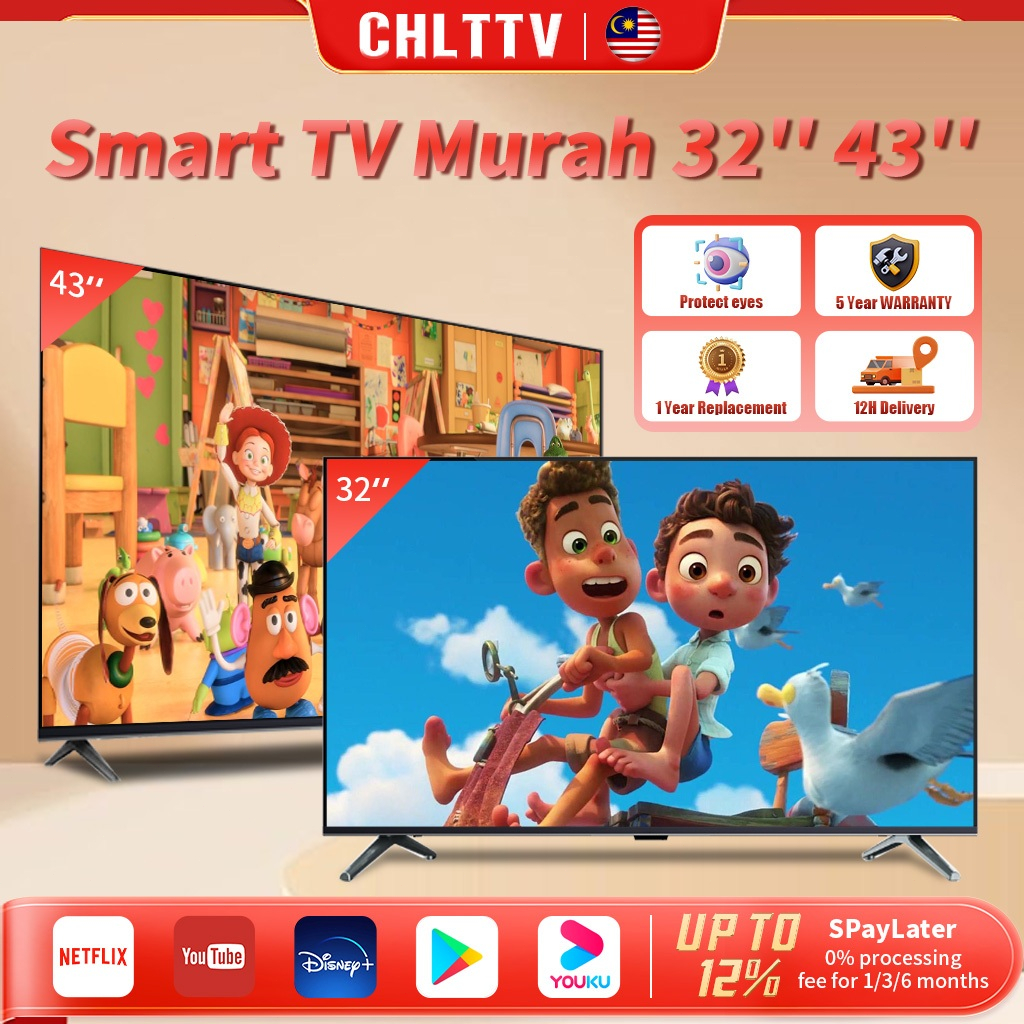 [PROMO] TV 32 inci Televisyen Smart TV murah 43 inch Android TV 2+16G ...