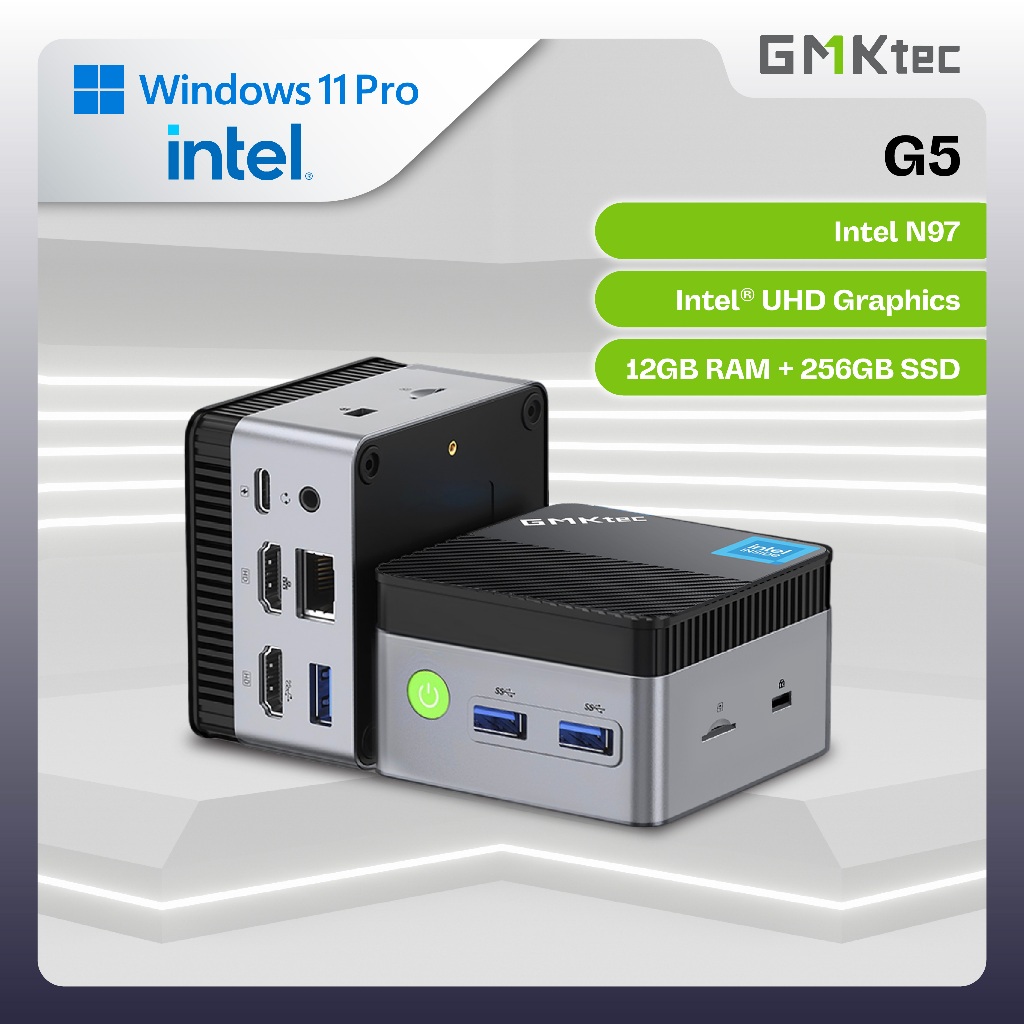 GMKtec G5 Mini PC 12th Gen Intel N97 12GB LPDDR5 RAM + 256GB SSD ...
